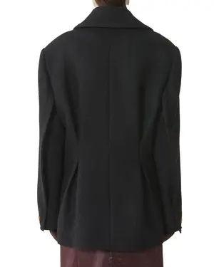 LANVIN Wool Pea Coat - Anthracite