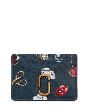 Marc Jacobs The Trinket Utility Snapshot Leather Card Case - Navy Multi