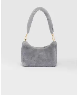 Prada Re-edition Mini Shearling Bag - Light Blue