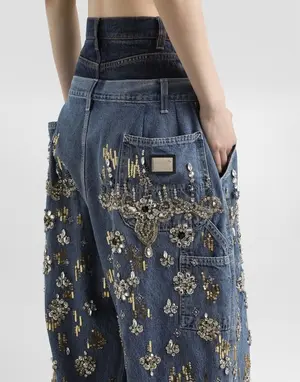 Dolce & Gabbana 5-pocket Embroidered Denim Jeans