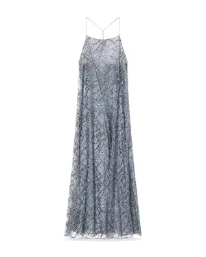 Emporio Armani Sequined Tulle Maxi Dress