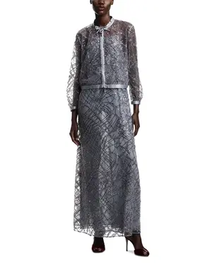 Emporio Armani Sequined Tulle Jacket - Silver