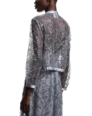 Emporio Armani Sequined Tulle Jacket - Silver