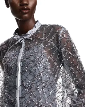 Emporio Armani Sequined Tulle Jacket - Silver