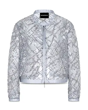 Emporio Armani Sequined Tulle Jacket - Silver