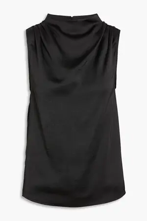 Rag & Bone Julie Draped Satin-crepe Top