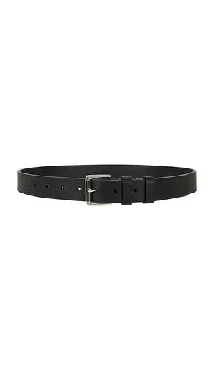 Vince 30mm Flat Double Loop Belt - Black & Palladium