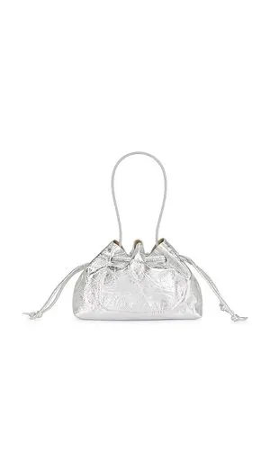 MANSUR GAVRIEL Drawstring Pouchette In Metallic Silver