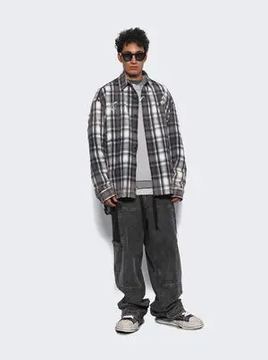 Mihara Yasuhiro Vintage Like Check Long Sleeve Shirts