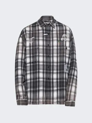 Mihara Yasuhiro Vintage Like Check Long Sleeve Shirts - Black