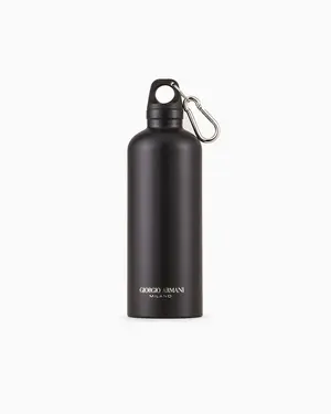 Giorgio Armani Stainless Steel Water Bottle With Carabiner - Black