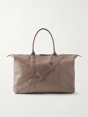 Canali Leather Duffle Bag - Brown