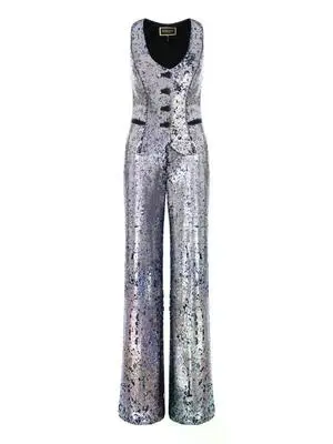 MITILIANE COUTURE Button-sequin Wide Leg Trousers