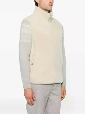 Eleventy Shearling Zip-front Gilet