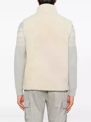 Eleventy Shearling Zip-front Gilet