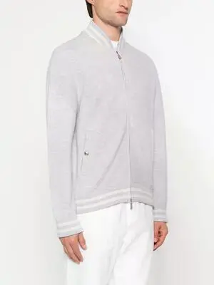 Eleventy Stripe-trim Wool Bomber Jacket
