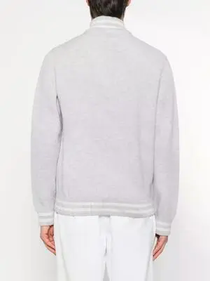 Eleventy Stripe-trim Wool Bomber Jacket