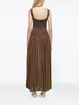 Simkhai Jamie Square-neck Midi Dress - Brown