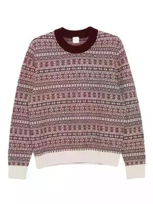 Eleventy Jacquard Crew-neck Sweater - Red