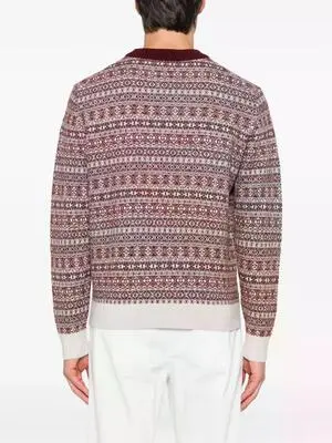 Eleventy Jacquard Crew-neck Sweater