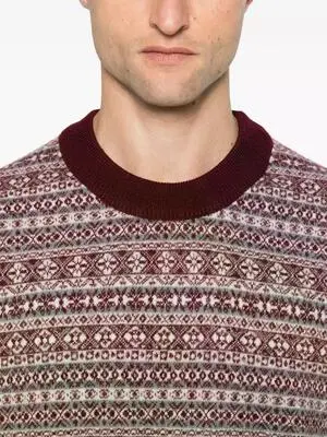 Eleventy Jacquard Crew-neck Sweater
