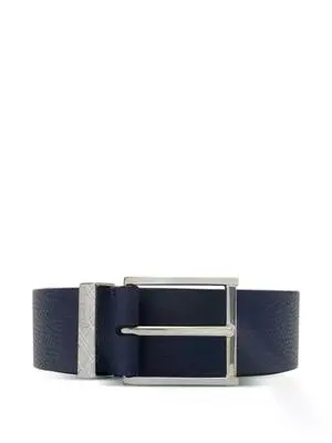 Burberry Engraved-check Leather Belt - Blue