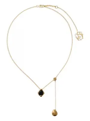 Burberry Shield Onyx Pendant Necklace - Gold