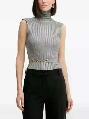 SIMONA CORSELLINI Turtleneck Ribbed Top