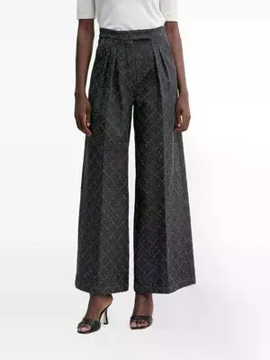 SIMONA CORSELLINI Pleated Patterned Trousers