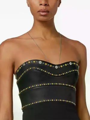 Versace Studded Strapless Maxi Dress