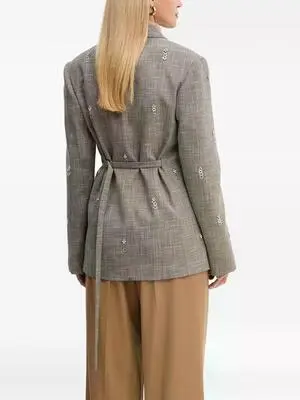 SIMONA CORSELLINI Embellished Blazer With Belt Detail