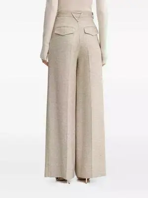 SIMONA CORSELLINI Pleated Herringbone Trousers