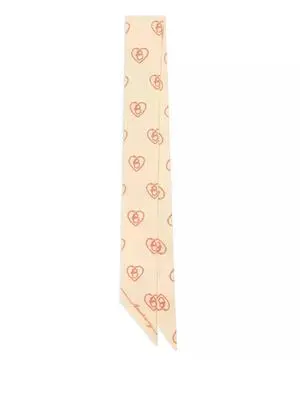 Burberry B Heart Silk Skinny Scarf - Neutrals
