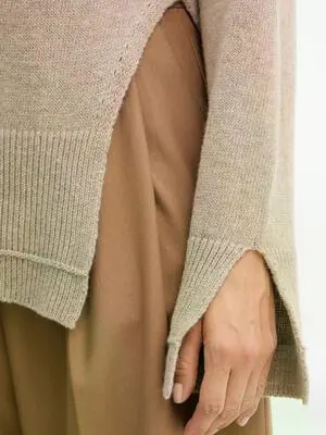 SIMONA CORSELLINI Turtleneck Sweater With Side Slits - Neutrals