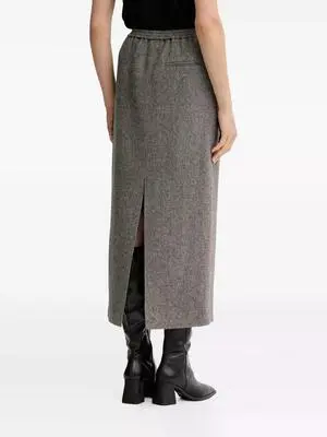 ISABELLE BLANCHE Herringbone Maxi Skirt With Elasticated Waist