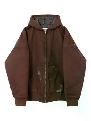 KAMIYA Boro Distressed Hooded Jacket - Brown