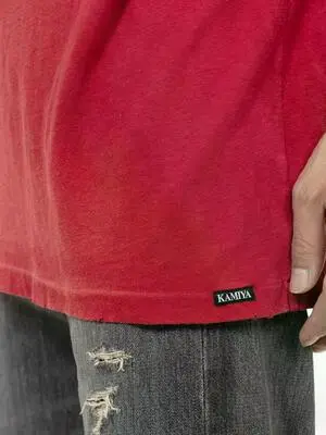 KAMIYA Wolf-print Distressed T-shirt