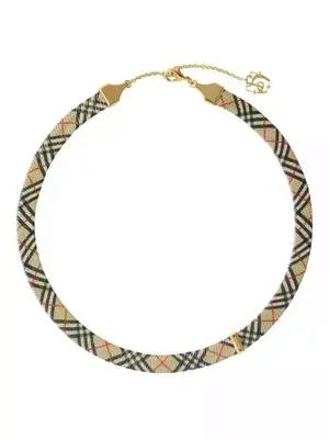 Burberry Check-print Chain Necklace - Gold