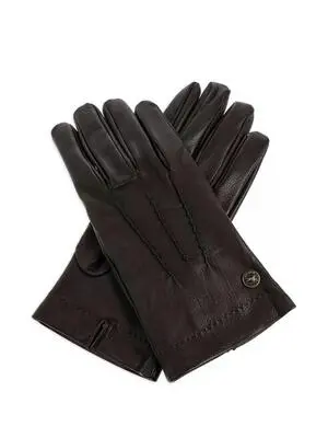 Burberry Topstitched Gloves - Brown
