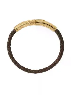 Burberry Engraved Check Leather Bracelet - Brown