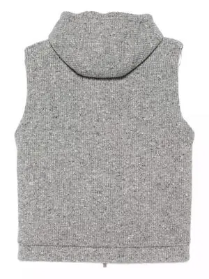 Eleventy Hooded Ribbed Gilet