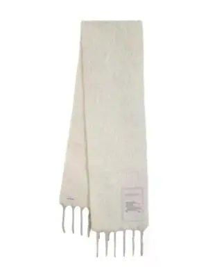 Burberry Brushed Logo-plaque Scarf - White