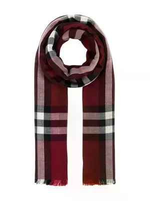 Burberry Checked-pattern Scarf - Red