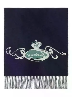 Burberry Castle-graphic Cashmere Scarf - Blue