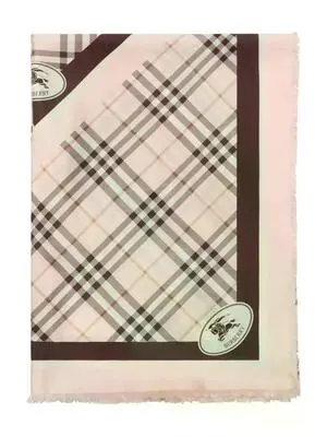 Burberry Check Knight Stamp Silk Scarf