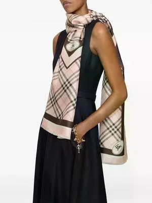 Burberry Check Knight Stamp Silk Scarf