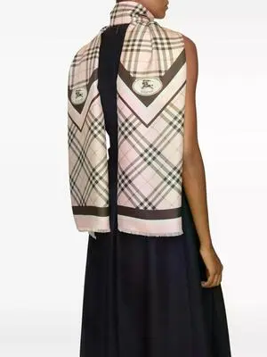 Burberry Check Knight Stamp Silk Scarf