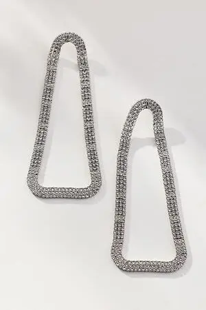 Anthropologie Crystal Oval Earrings