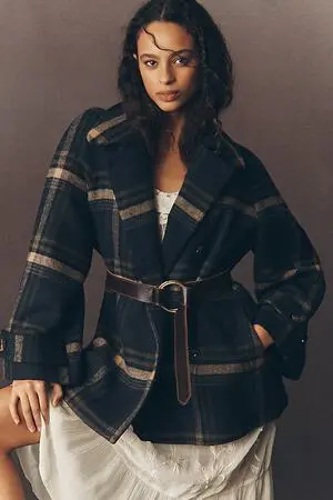 Plaid Wool-Blend Coats