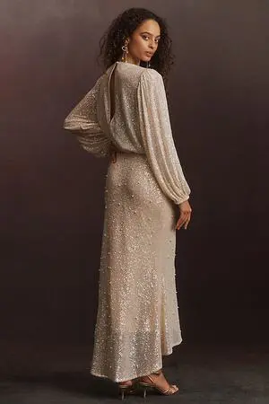 MARE MARE Sequin Long-sleeve Maxi Dress